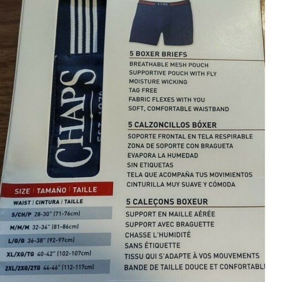Chaps | Underwear & Socks | Mens Chaps 5 Pack Boxer Briefs Air Ease ...